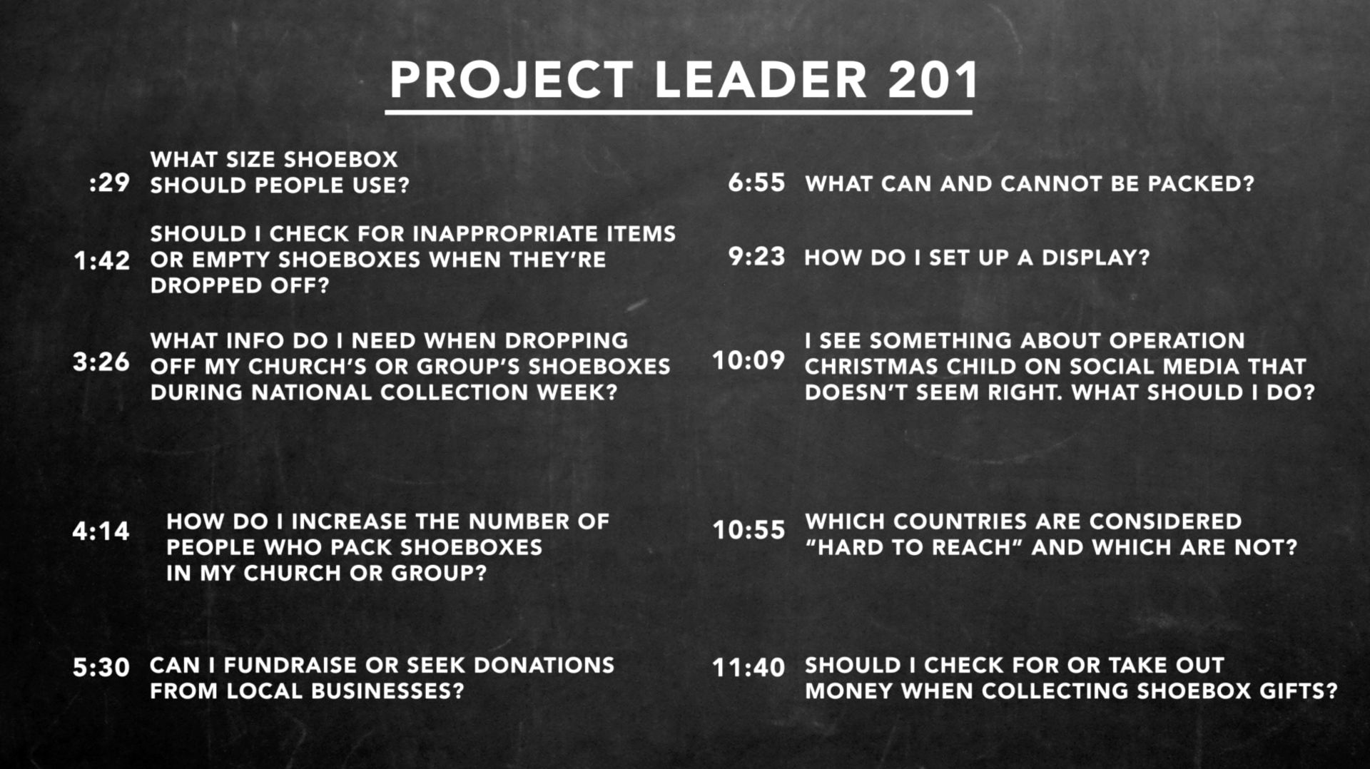 Project Leader 201