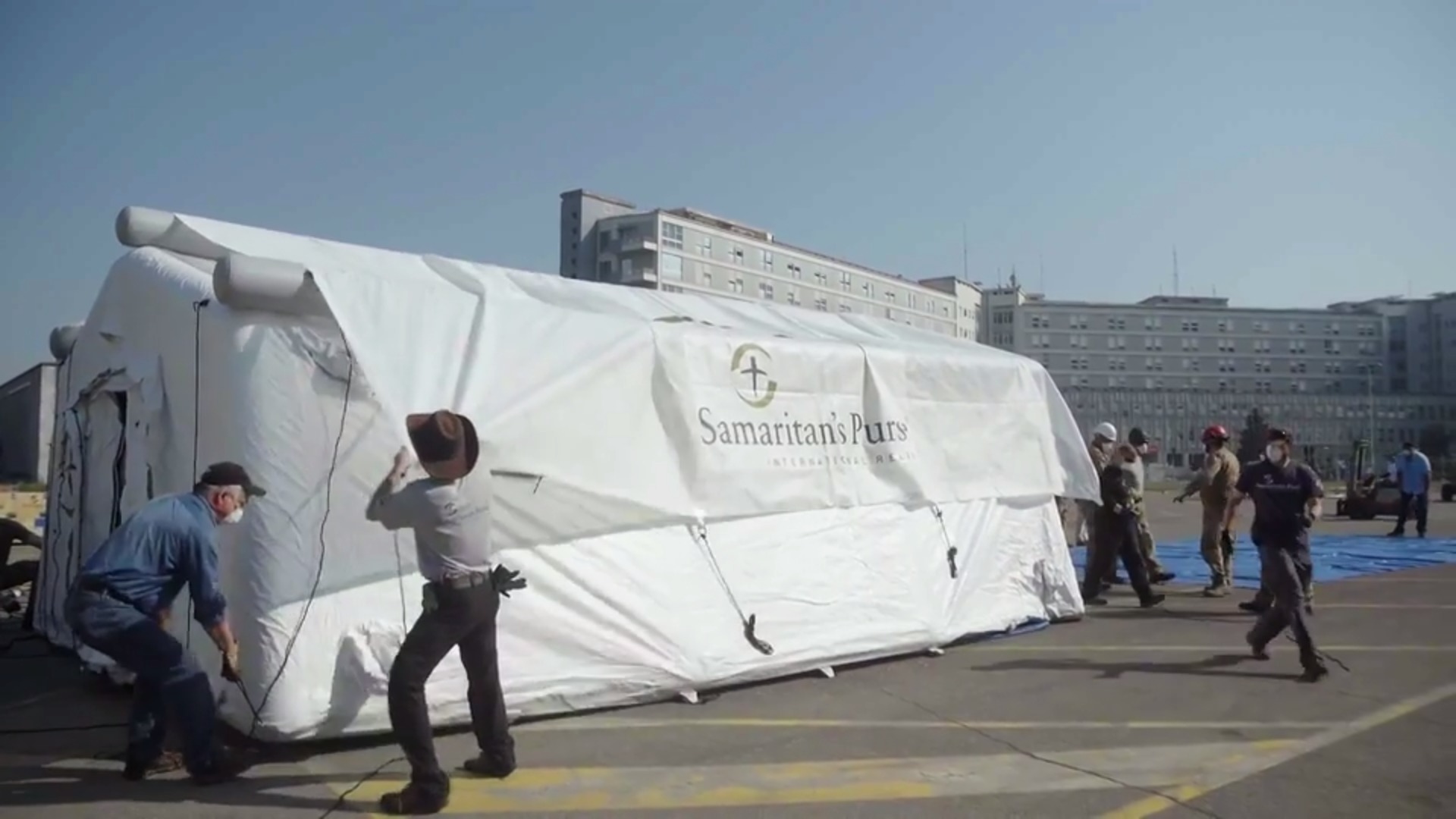 Emergency Field Hospital Going Up in Italy
