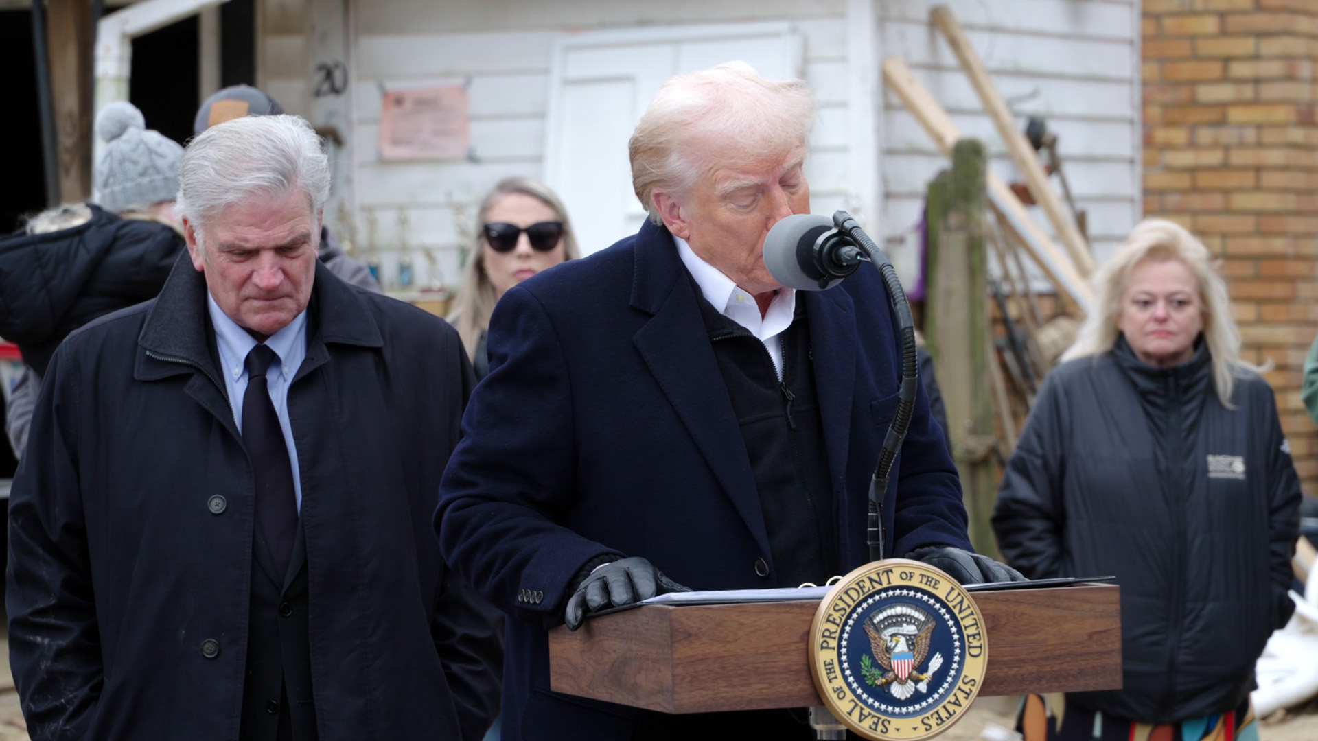 Donald Trump Visits A Family Who Lost Their Home To Hurricane Helene